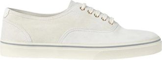 Brunello Cucinelli Homme, Chaussures, Blanc, Taille: 43 EU Suede Low-Top Baskets