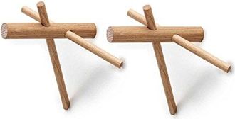 NORMANN COPENHAGEN Wandhaken, Natur, 2 St&uuml;ck &agrave; 14,5 x 15,5 x 12,5 cm