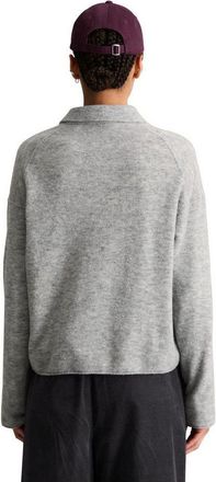 Marc O'Polo Denim Langarm-Poloshirt Strick, relaxed aus Boucl&eacute;-Garn, mit Schurwolle