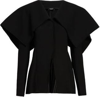 A.W.A.K.E. Veste cintr&eacute;e &agrave; large col en laine m&eacute;lang&eacute;e