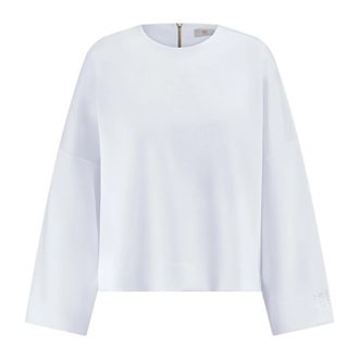 Riani Weiter Pullover mit Logo-Relief - - Sweatshirts & Hoodies - Damen - Wei&szlig; - L