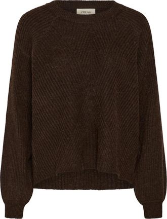 Cream Rundhals-Strickware - - Knitwear - Damen - Braun - XL