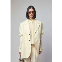Frenken Crush Linen Wrap Blazer