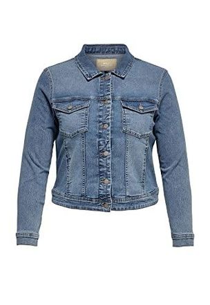 Only Carmakoma CARWESPA LS Jacket DNM Noos Blouson en Jean, Light Blue Denim, 52 aux Femmes