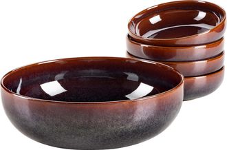 M&auml;ser Serie Elina Uno, Modernes 5-teiliges Bowl Set aus Keramik mit unregelm&auml;&szlig;iger Effektglasur, 1 Sch&uuml;ssel gro&szlig; und 6 Schalen f&uuml;r Salat, M&uuml;sli, oder Suppe,
