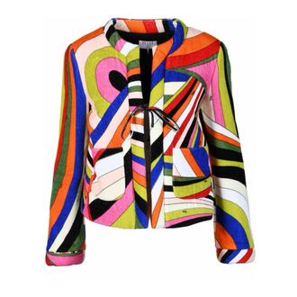 Pucci Femme, Vestes, Multicolore, Taille: 36 FR Veste en éponge de coton avec poignets rembourrés
