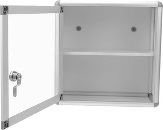 Garneck Medikamentenbox aus Aluminiumlegierung Wandmontierter Abschlie&szlig;barer Medizinschrank mit Gro&szlig;em Fassungsverm&ouml;gen und Tragegriff f&uuml;r Zuhause B&uuml;ro und Ki