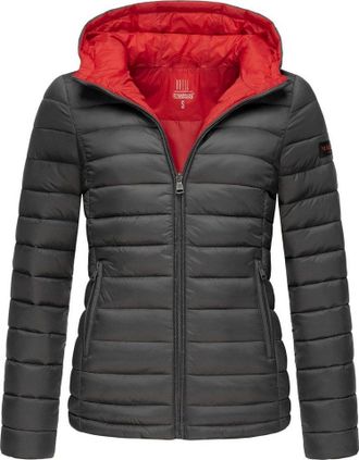 Marikoo Steppjacke Luci modische Damen &Uuml;bergangsjacke mit gro&szlig;er Kapuze