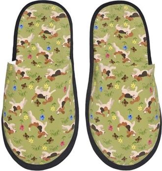 Generic Chaussons Beagle Courant Lavables Pantoufles En Coton Antidérapantes Pantoufles Pour De Camping DIntérieur Hiver M