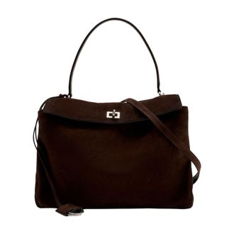 Balenciaga Womens Rodeo Top Handle Bag Brown Calfskin