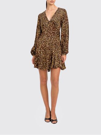 Twinset Mini-Etuikleid aus Viskose mit Animal-Print und V-Ausschnitt