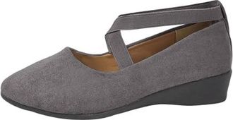 Generic Escarpins confortables et confortables &agrave; enfiler avec sangle de cheville &eacute;lastique pour femme, gris, 39.5 EU