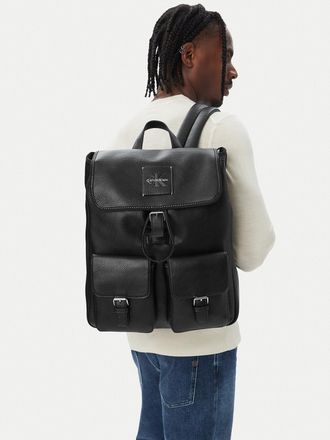 Calvin Klein Rucksack Calvin Klein Bold Pebble Flap Backpack LV04D3565G Schwarz