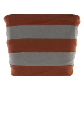 Miu Miu Womens Embroidered Cotton Crop-Top Ferrotabacco Exterior: Maglieria Sweater