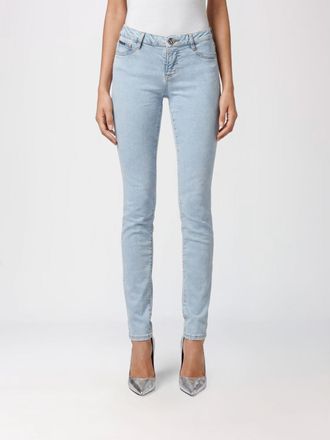 Philipp Plein Jean court skinny en denim stretch avec logo Hexagon