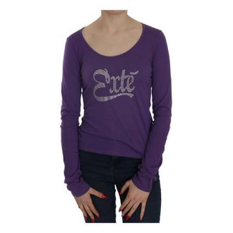 Exte U-neck Langarmshirt - - Tops - Damen - Lila - L