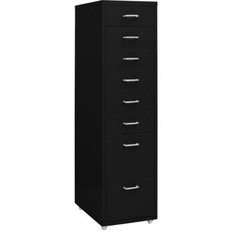 vidaXL Classeur mobile Noir 28x41x109 cm M&eacute;tal