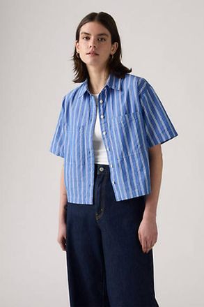 Levi's Harlie Cropped Shirt mit kurzen Ärmeln - Damen - Blau / Blau