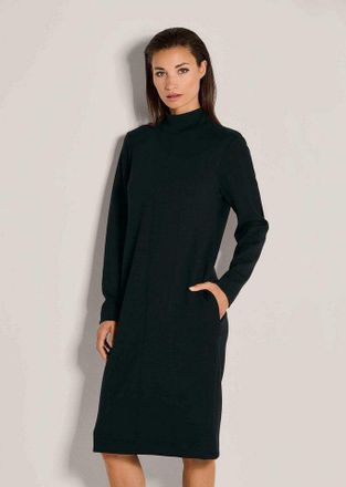 Madeleine Midikleid Jersey-Kleid mit Stehkragen, Midil&auml;nge Kleid in figurschmeichelnder H-Linie, knieumspielend, Langarm