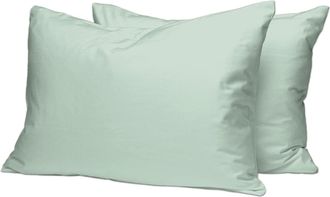 Pizuna Luxuri&ouml;ser Soft-Satin 2er Pack Kissenbezug 70 x 90cm Meeresschaum, 400 Fadenzahl Baumwolle Kissenbez&uuml;ge, 100% Langstapel Baumwolle Nur Kissenbezug (Me