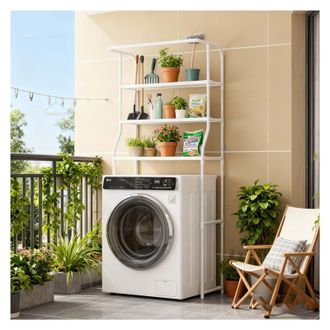 Generic WC-Regal & Ablagefl&auml;che dahinter - 3-stufiges Badezimmer-WC-Regal mit Haken, platzsparendes, multifunktionales Aufbewahrungsregal for Badezimmer/Wasch