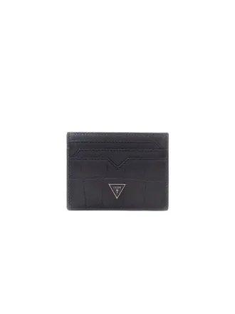 Guess Mens Card Holder Black Leather Bags - Card-Holders