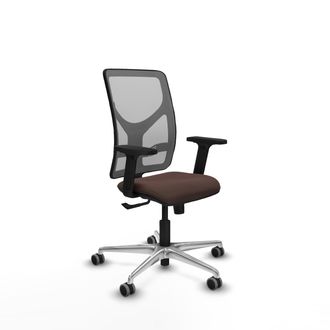 Piqueras y Crespo Schreibtischstuhl, neigbar, mit 2D-Armlehnen, h&ouml;henverstellbare Lendenwirbelst&uuml;tze, ausgestattet mit 3 Positionen und Schneideschaum, Grau/Dunkelbraun