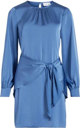 Vila Hellblaues lang&auml;rmeliges Kleid - - Dresses - Damen - Blau - M