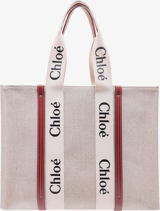 Chlo&eacute; Woody linen shoulder bag - CHLOE - gender_Woman