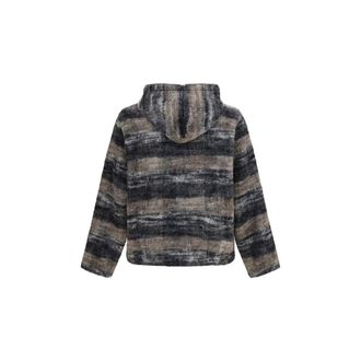 Our Legacy Striped Merino Wool-Blend Hooded Sweatshirt - Gray