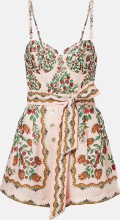 Farm Rio Combi-short Fruit Beauty Scarf en lin &agrave; fleurs