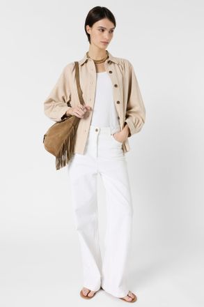 Gerard Darel Surchemise en coton et lin m&eacute;lang&eacute;s - TINAJA - Sable