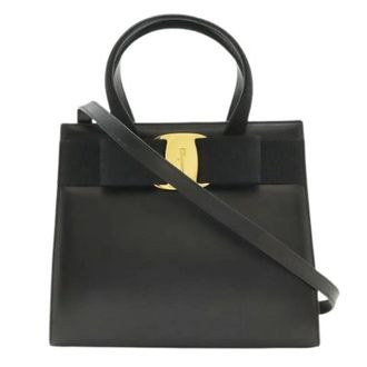 Ferragamo Pre-owned Vara Leder 2-Wege Handtasche - - Pre-owned - Damen - Schwarzk - ONE SIZE