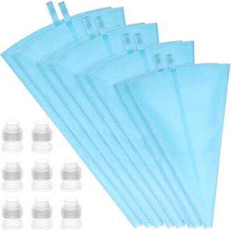 Generic Ensemble de poches &agrave; douille et dembouts r&eacute;utilisables avec douilles de gla&ccedil;age - Ensemble de d&eacute;coration de g&acirc;teaux robustes de qualit&eacute; alimentaire po