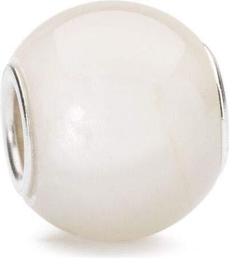 Trollbeads Runde Edelstein Beads (Weißer Mondstein)