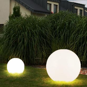ETC Shop Solarleuchte Kugel Garten Kugelleuchte Solar led Gartendeko Solarkugel f&uuml;r Au&szlig;en, mit Erdspie&szlig;, Leuchtdauer ca. 6-8 Stunden, warmwei&szlig;, d 20/25/30 cm