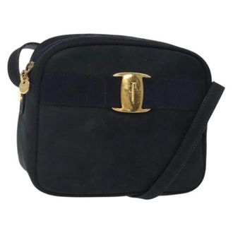 Ferragamo Pre-owned Wildleder schultertasche - - Pre-owned - Damen - Schwarzk - ONE SIZE