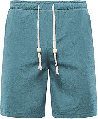 Generic Short de plage d&eacute;t&eacute; pour homme - Short de plage pour le sport - Uni - Coton uni - Pantalon de vacances respirant pour homme, Vert, 3XL