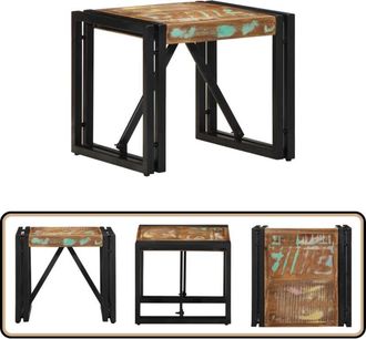 vidaXL Couchtisch Mehrfarbig 40x40x35 cm Altholz Massivholz - Vidaxl