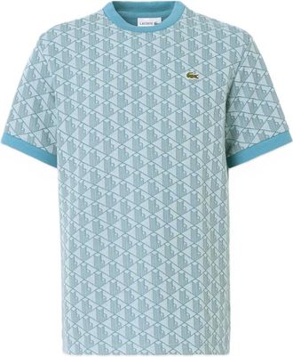 Lacoste Homme, Tops, Bleu, Taille: M T-shirt Jacquard Monogramme