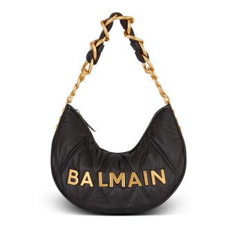 Balmain Tasche 1945 Soft Moon aus gestepptem Nylon mit Diamond-Muster - - Bags - Herren - Schwarzk - ONE SIZE
