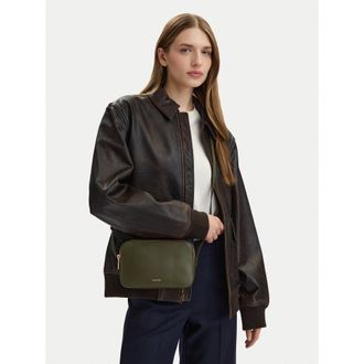 Calvin Klein Handtasche Calvin Klein Foil Logo Elongated Camera Bag LV04F3276G Gr&uuml;n