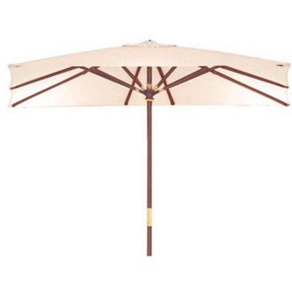 Made in Italy Parasol de jardin carr&eacute; avec structure en bois Sun Top beige 3x3 m