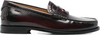 Bally Loafer - Burgundy Leather Flat Shoes - Gr. 6 - in Schwarz - f&uuml;r Damen