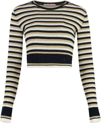 Valentino Garavani Gestreifter Pullover - Nude