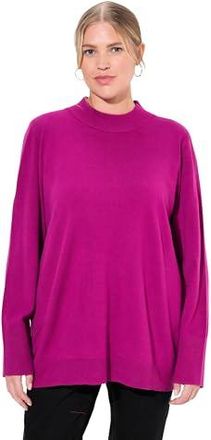 Ulla Popken Pullover, Stehkragen, Langarm, Rippbündchen Pull, col Montant, Manches Longues, Poignets côtelés, Lilas, 54-56 Femme