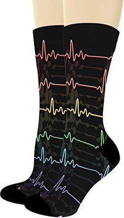 Generic Infirmi&egrave;re Ou M&eacute;decin : Cadeaux Avec Ligne D&Eacute;lectrocardiogramme Color&eacute;e Unisexe Chaussettes De Tennis Durabilit&eacute; Chaussettes De Sport Comfort Chausset