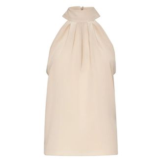 Philipp Plein Silk Crepe de Chine Neckholder-Top mit Bindeband - - Tops - Damen - Beige - XL