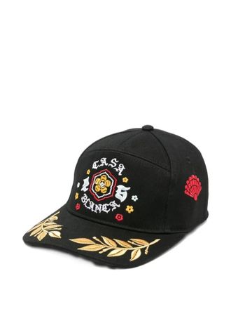 Casablanca Caps & M&uuml;tzen - Embroidered Black Cotton Baseball Cap - Gr. ONE SIZE - in Schwarz - f&uuml;r Damen