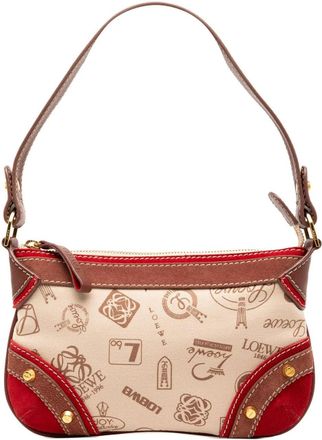 Loewe Hobo Bags - 160th Anniversary Suede Trimmed Canvas Shoulder Ba - Gr. unisize - in Braun - f&uuml;r Damen